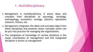 Principles & Practice of Management - Nature - Arts, Science | PPT