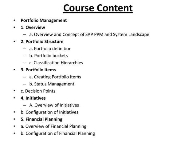 SAP PPM 5.0 Trainings | PPTX