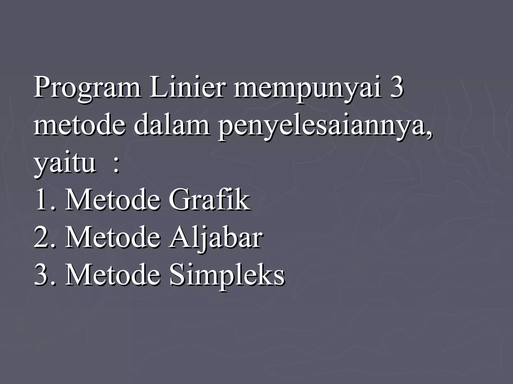 Pemograman Linier | PPT