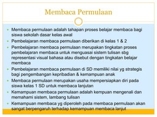 membaca permulaan dan lanjutan | PPTX