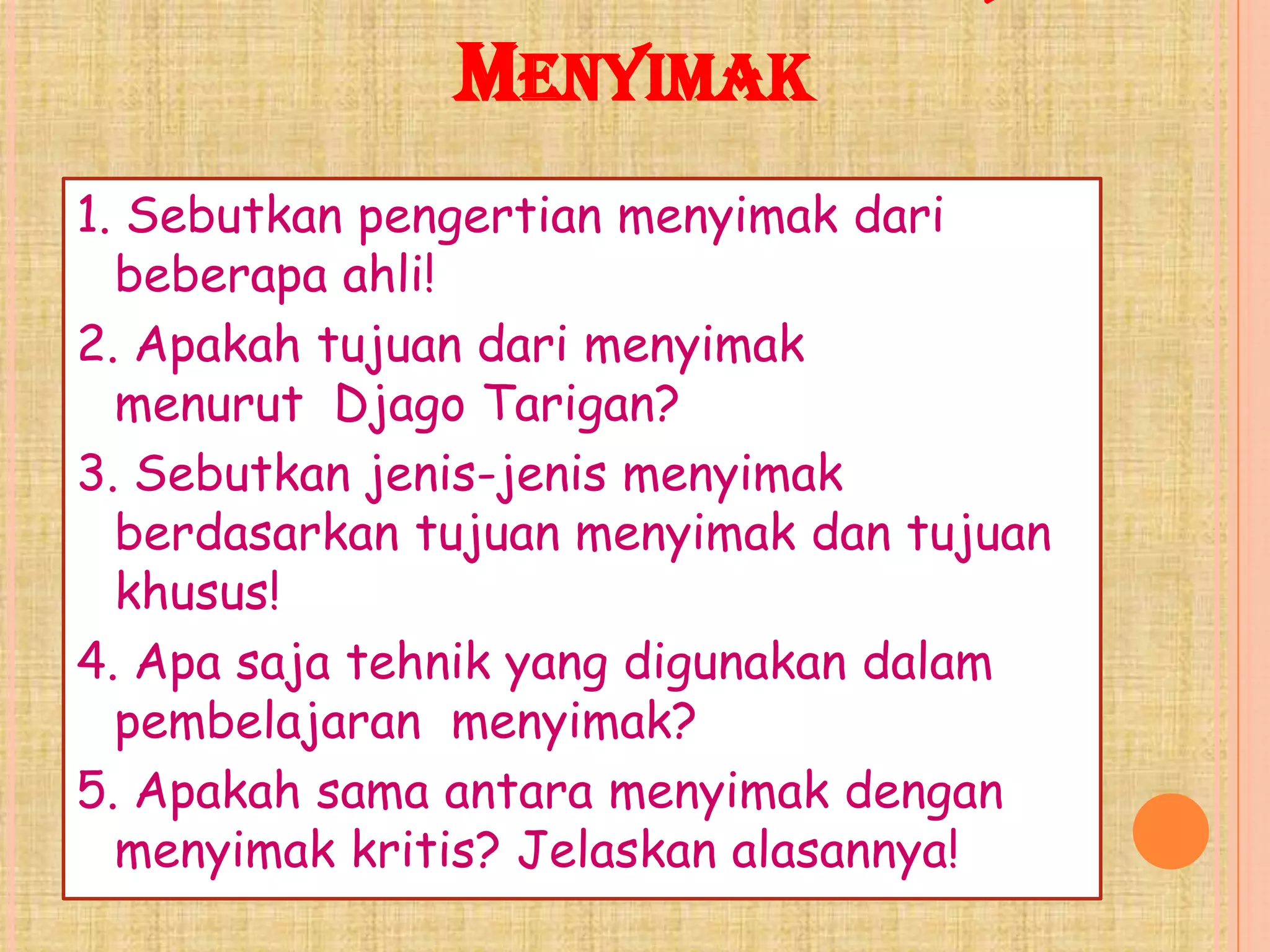 presentasi menyimak kritis | PPTX