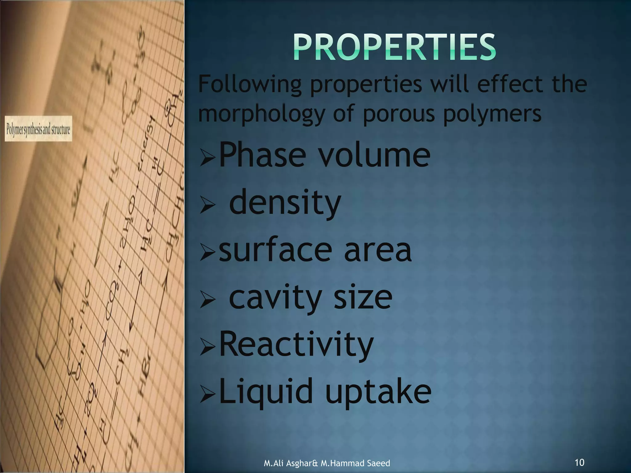 Porous Polymers with their synthesis | PPTX