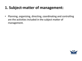 Introduction to Management (BBA I) | PPTX