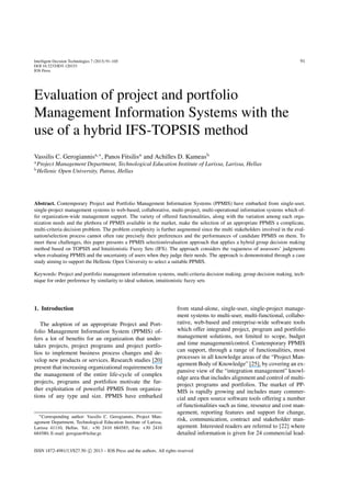 Portfolio/project management information system demands | PDF