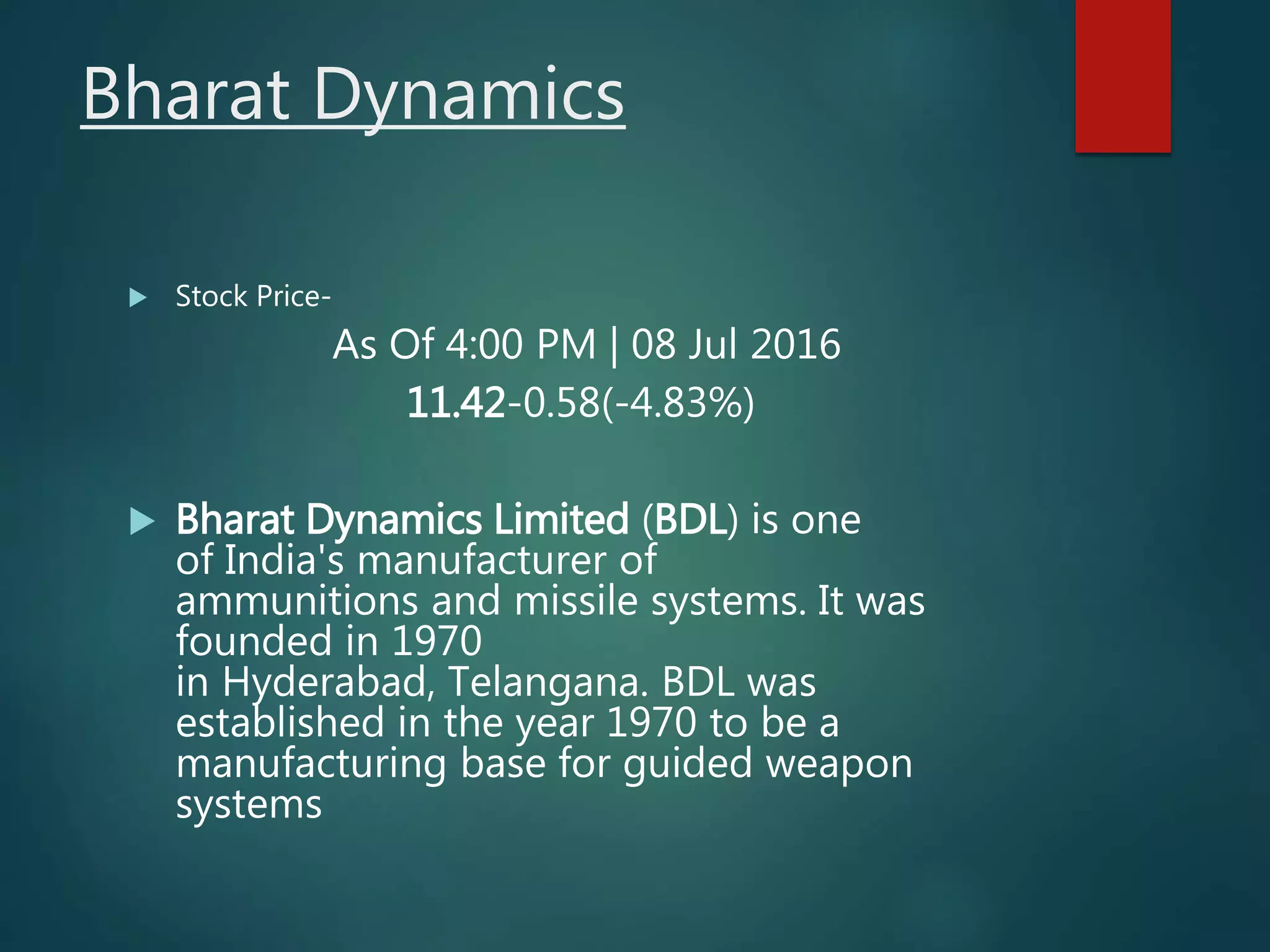 PPM IT Assignment on Bharat Dynamics | PPTX
