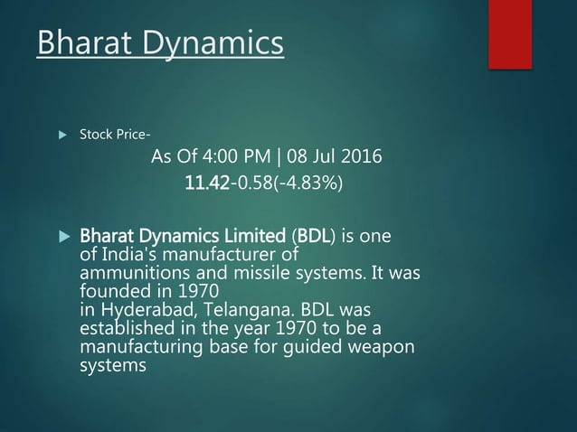 PPM IT Assignment on Bharat Dynamics | PPTX