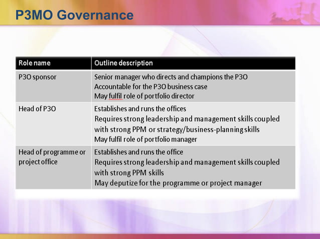 Approach to a Project Portfolio Management office from a P30 ...