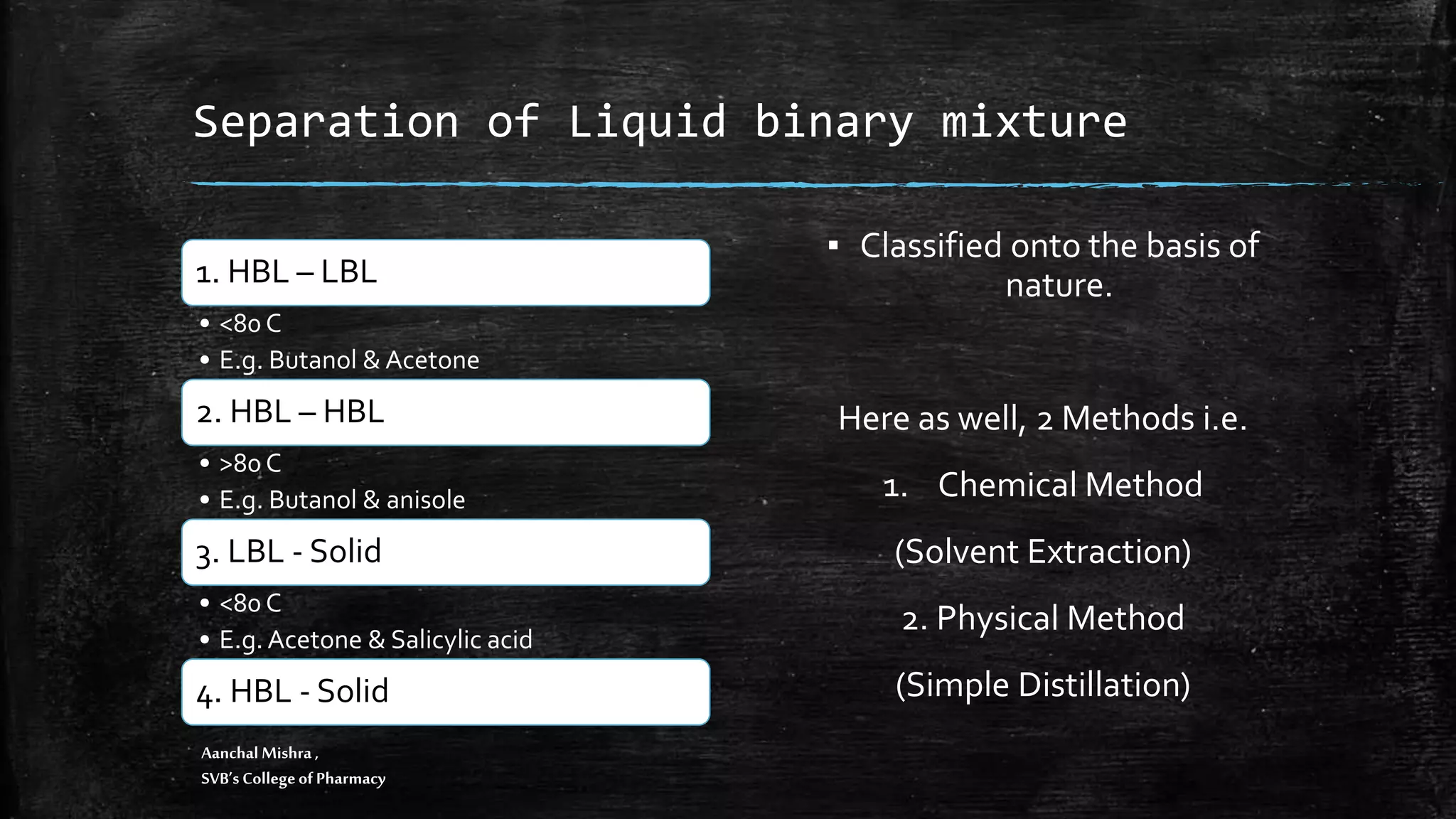 Organic Chemistry - Binary mixture separation | PPTX