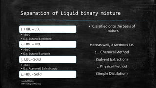 Organic Chemistry - Binary mixture separation | PPT