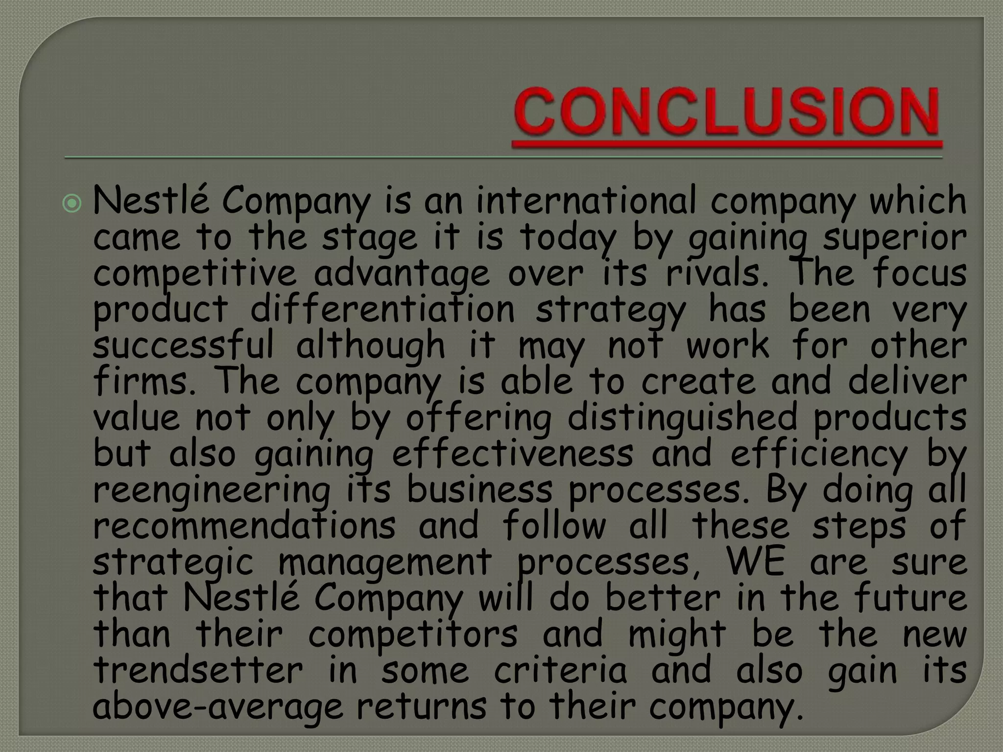Planning strategy of Nestle with special reference to present scenario ...