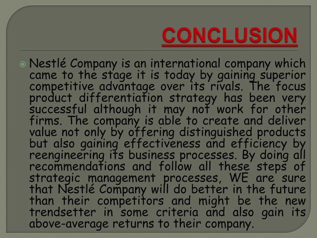 Planning strategy of Nestle with special reference to present scenario ...