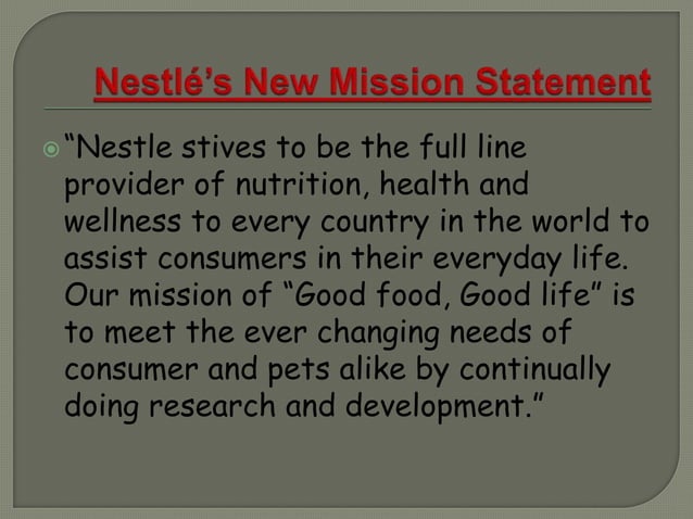 Planning strategy of Nestle with special reference to present scenario ...