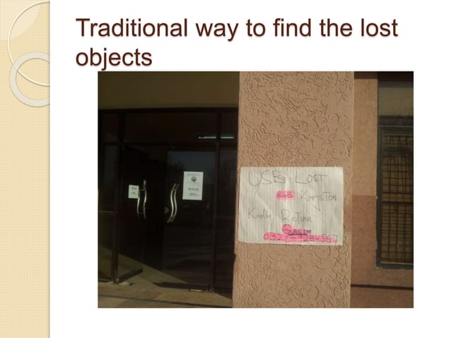 an innovative idea to find lost things | PPT