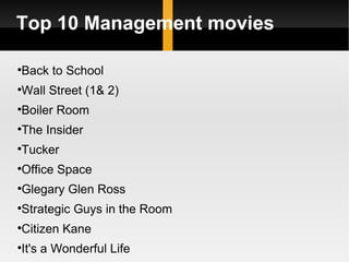 Learing management through movies | PPT