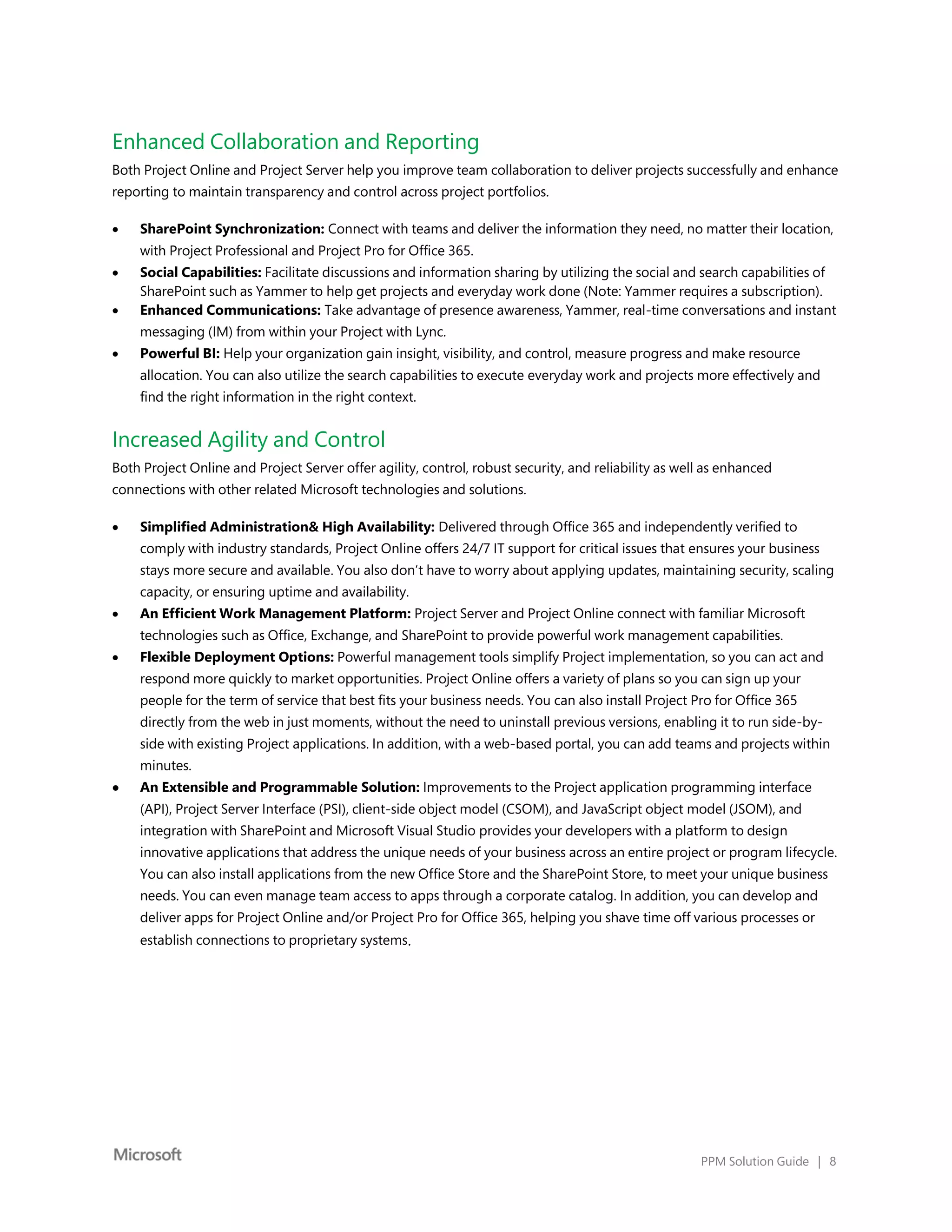Microsoft Project Portfolio Management Solution Guide - From atidan | PDF