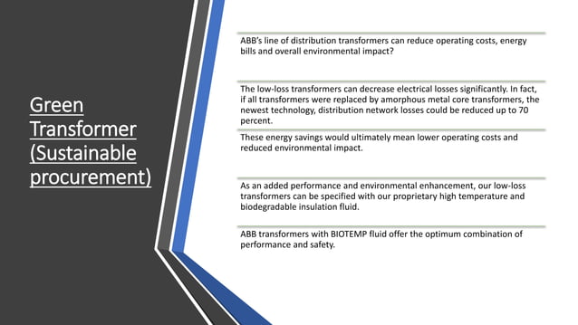 Planning and Procurement in Transformers | PPTX
