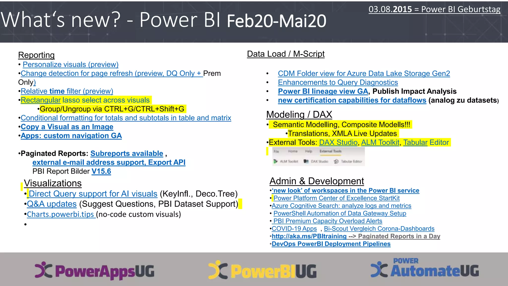 What's new for Power BI? Feb 2020 - Mai 2020 | PPT