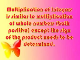 multiplication of integers | PPTX