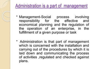 MANAGEMENT AND ADMINSTRATION | PPTX