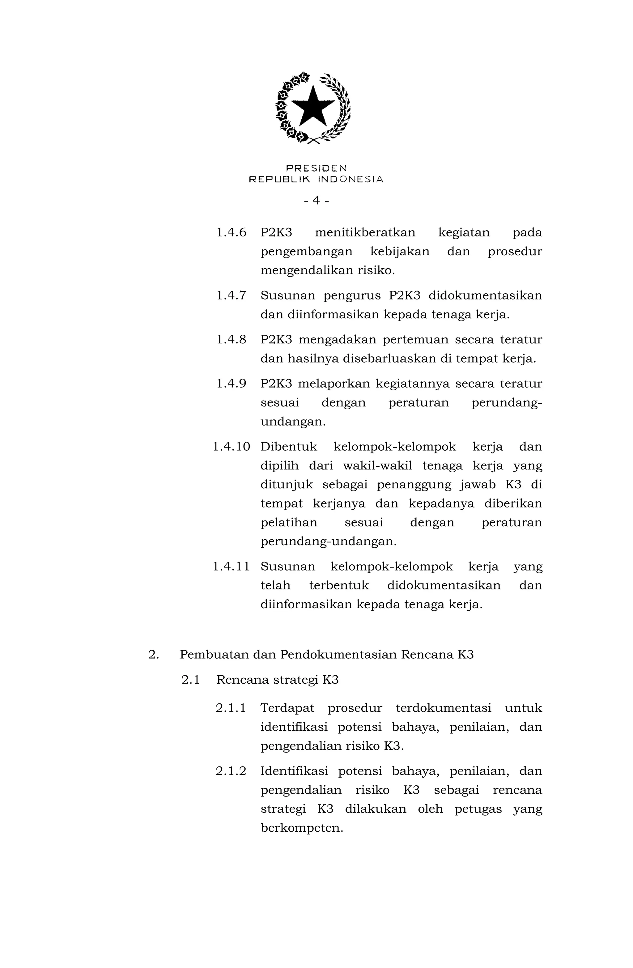 PP no. 50 tahun 2012 Tentang Penerapan SMK3 | PDF