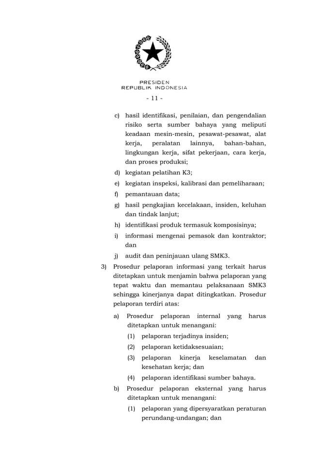 PP no. 50 tahun 2012 Tentang Penerapan SMK3 | PDF