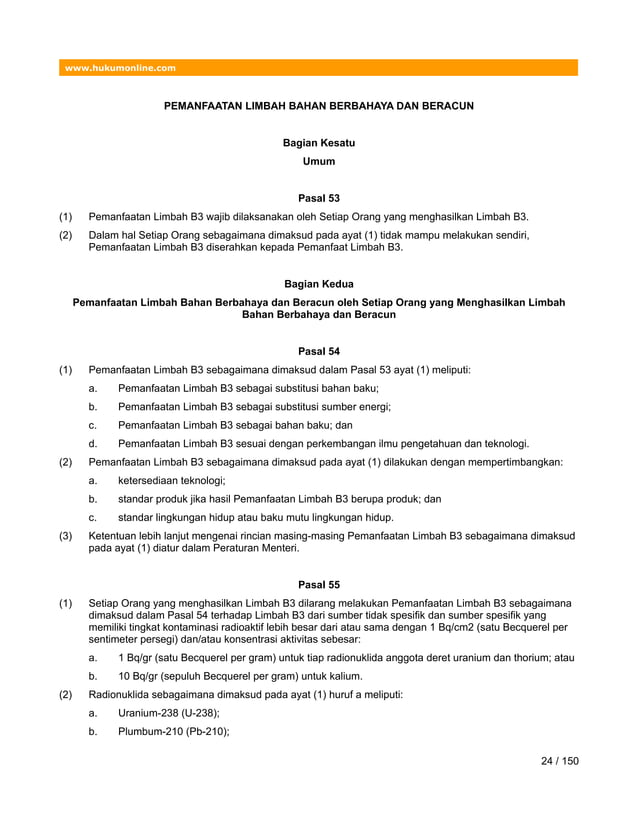 Pp no 101_2014 tentang pengelolaan limbah bahan berbahaya dan beracun | PDF