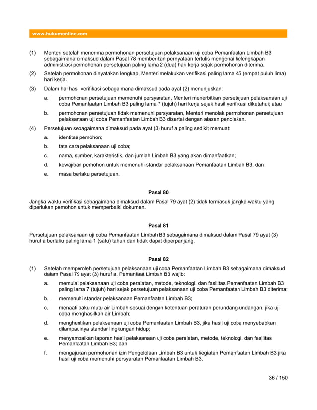 Pp no 101_2014 tentang pengelolaan limbah bahan berbahaya dan beracun | PDF