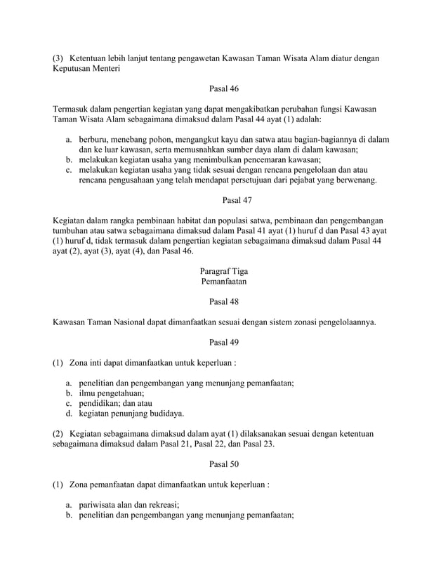 Pp no 68 tentang kawasan suaka alam dan pelestarian alam | PDF