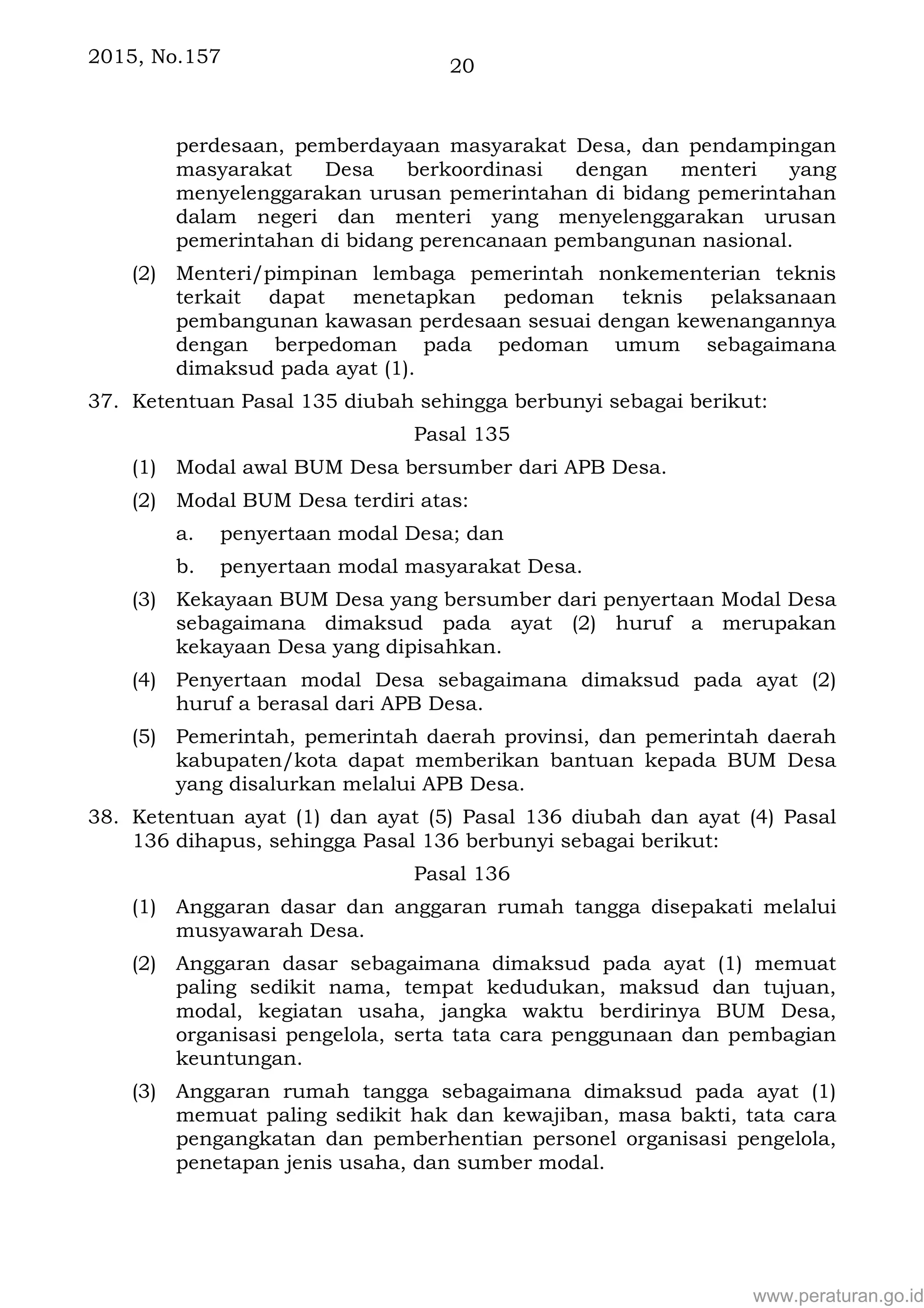 PP nomor 47 tahun 2015 Batang Tubuh | PDF