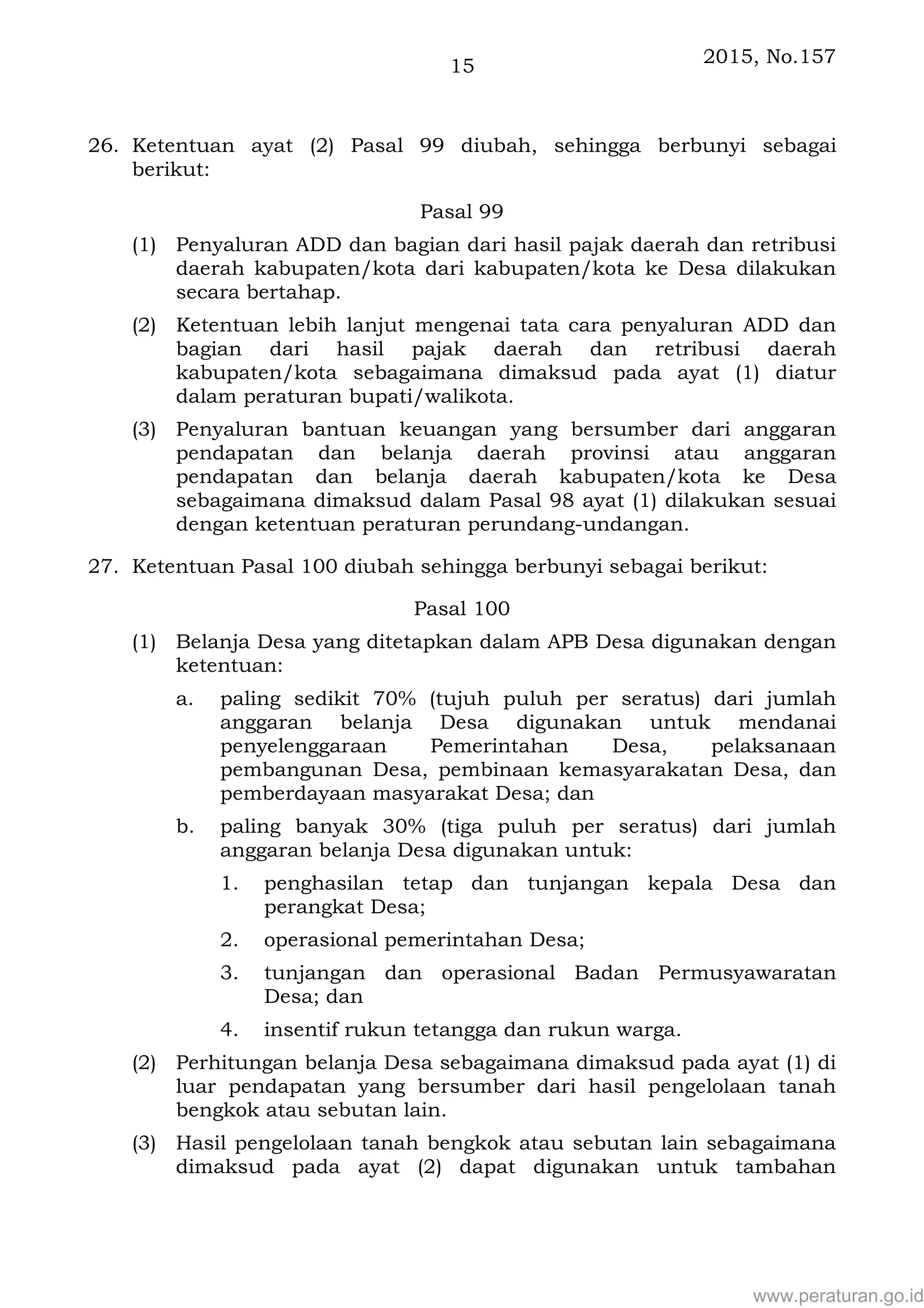 Pp nomor 47 tahun 2015 (pp47 2015bt) | PDF