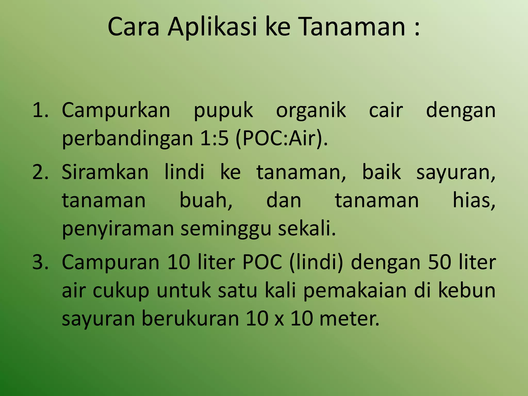Ppoc (pestisida dan pupuk organik cair) | PPTX