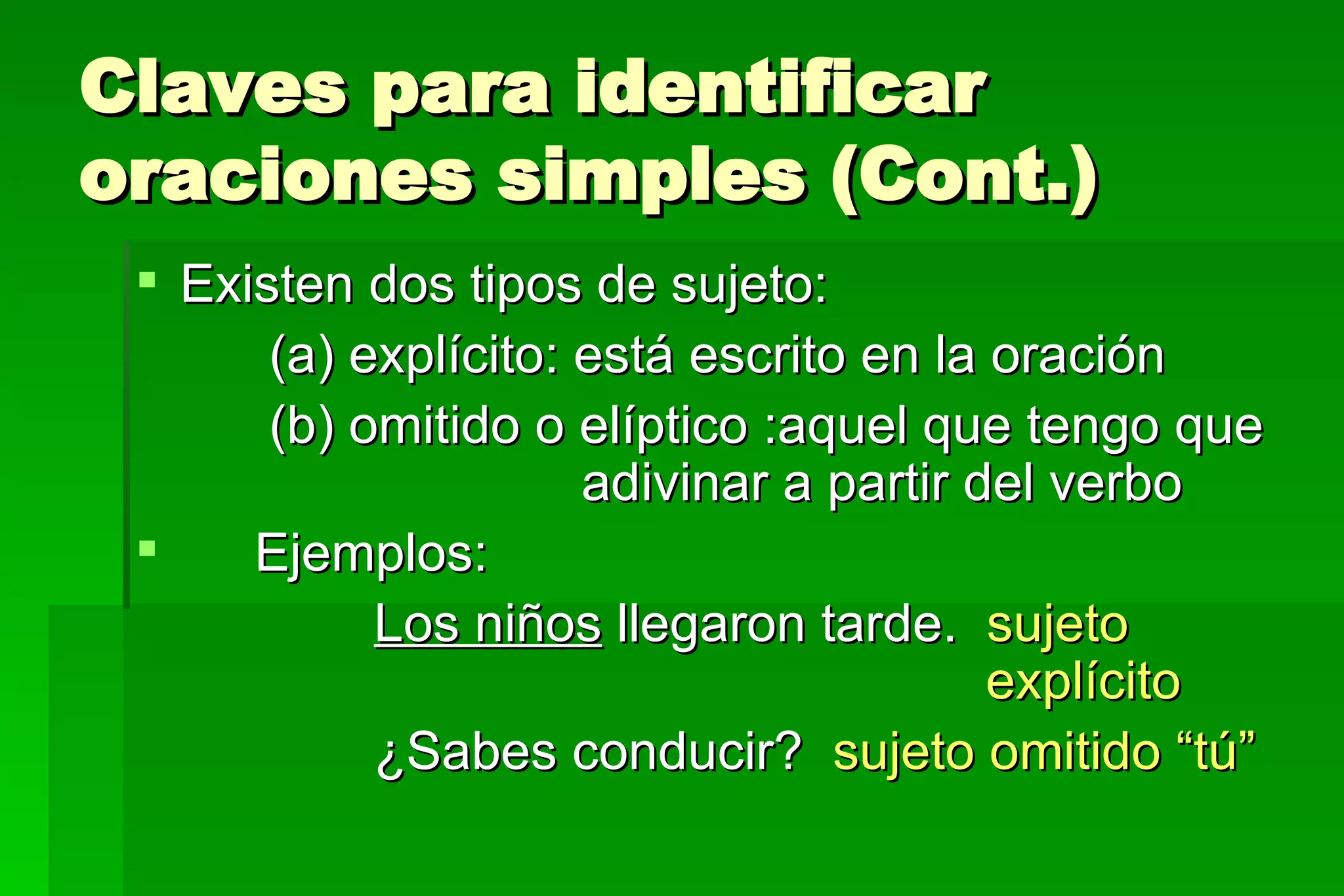 Oraciones simples | PPT