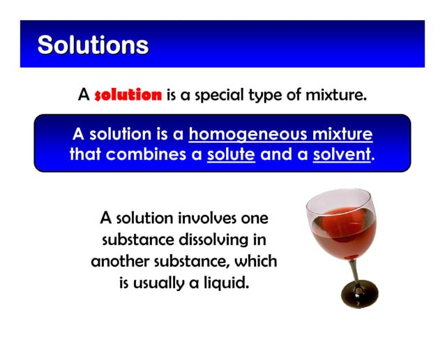 Mixtures & Solutions PPT | PDF