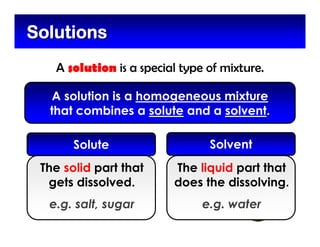 Mixtures And Solutions Powerpoint