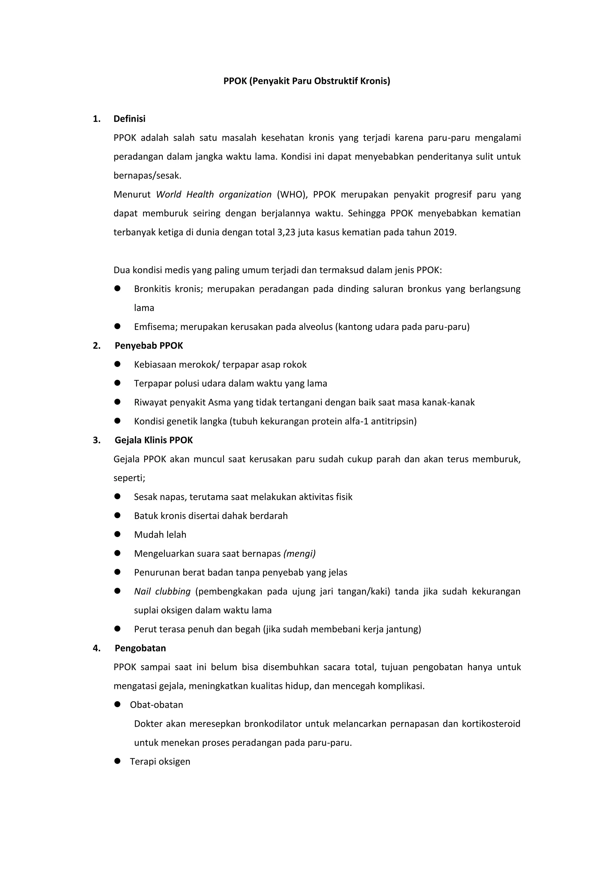 MATERI PENYAKIT PARU OBSTRUKSI KRONIK (PPOK) | DOCX