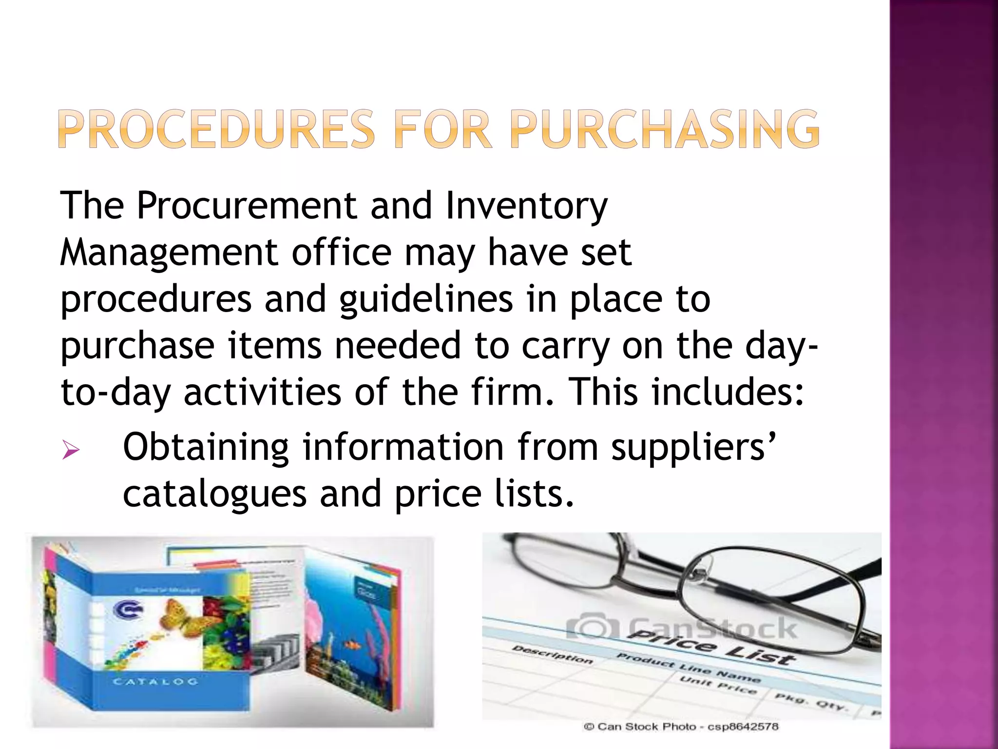 Procedures for purchasing goods and acquiring services | PPT