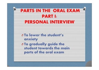 Oral exams | PDF