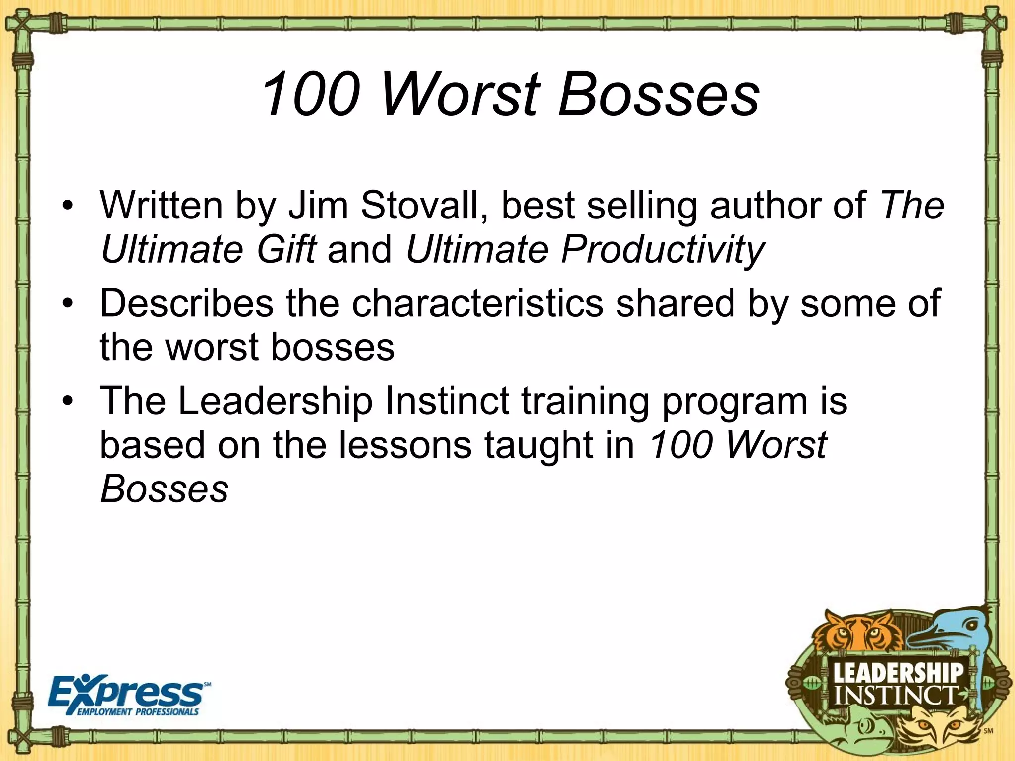 P:\Power Point Presentations\Leadership Instinct | PPT