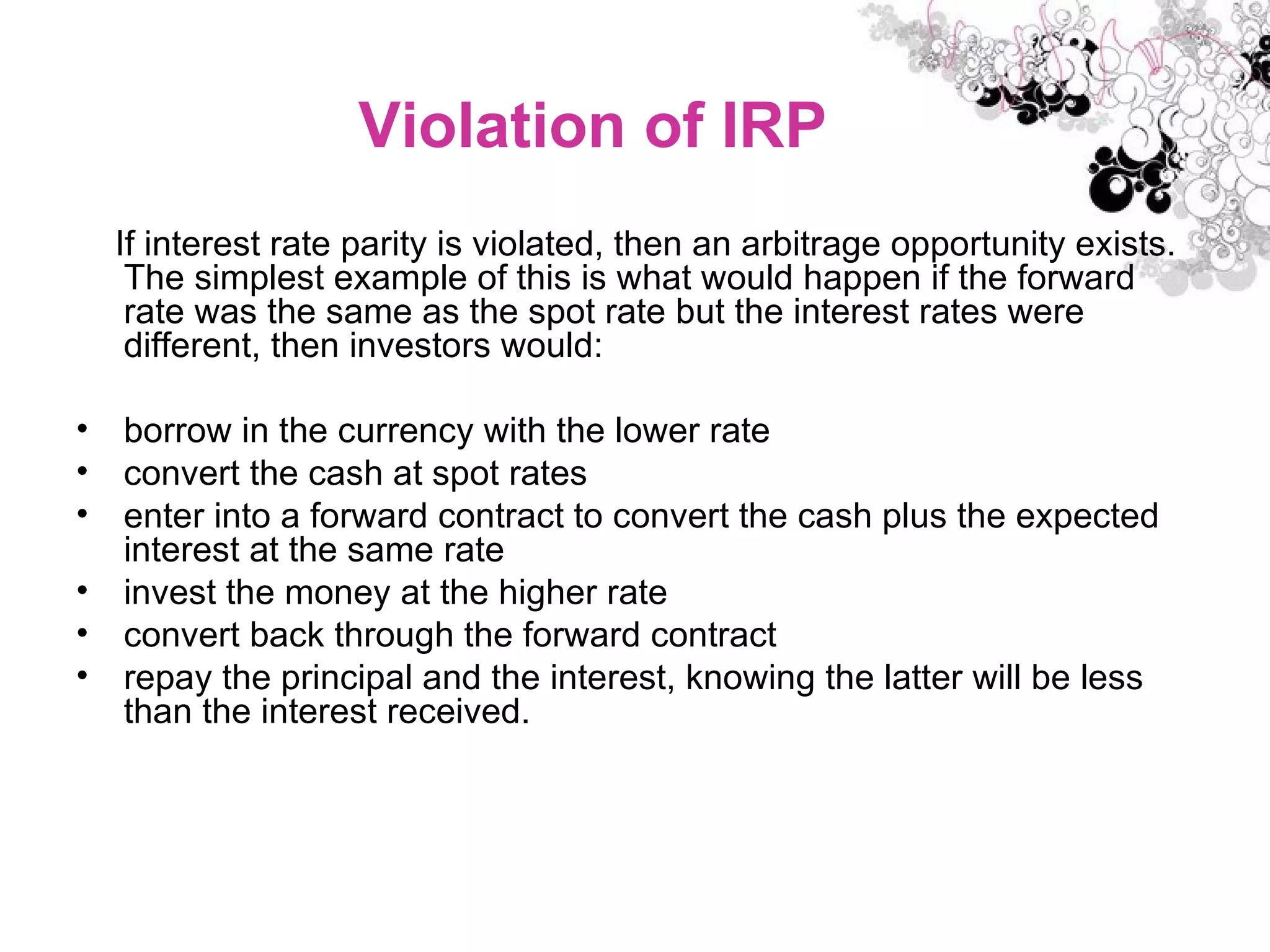 Interest Rate Parity and Purchasing Power Parity | PPT