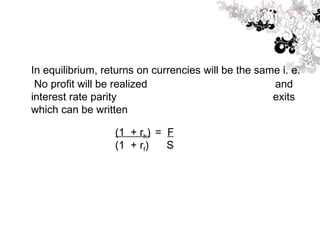 Interest Rate Parity and Purchasing Power Parity | PPT