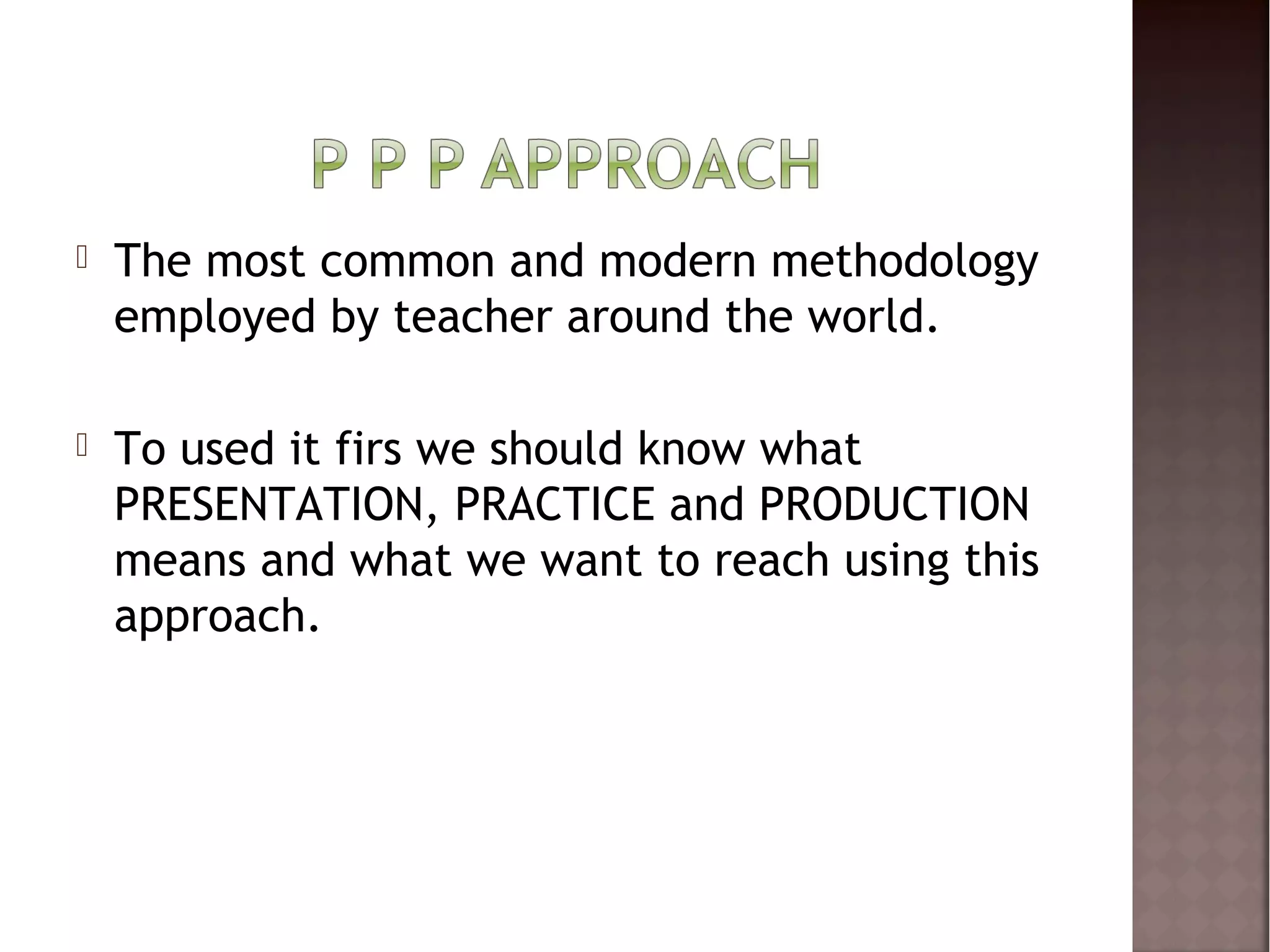 Ppp approach | PPT