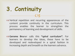 Dimensions and Principles of Curriculum Design | PPTX