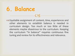 Dimensions and Principles of Curriculum Design | PPTX