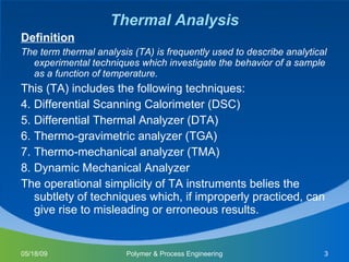 Ppp Dsc 1 Thermal Analysis Fundamentals Of Analysis | PPT