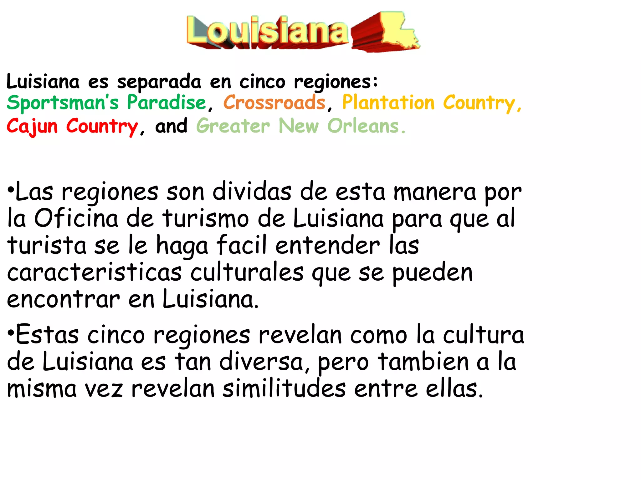 PPP- las regiones de luisiana | PPT