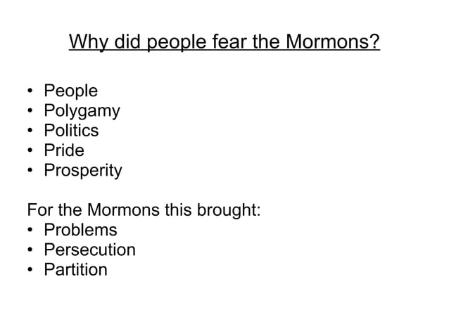 Ppp Mormon Persecution | PPT