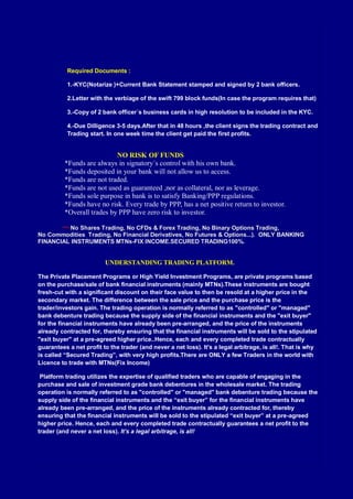 How To Invest InPrivate PlacementProgramas(PPP)/High Yield Investments ...