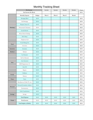 Ppp tracking-sheets budget | XLS