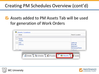 PPP05 - Creating Preventive Maintenance Schedules (MCU) | PPTX