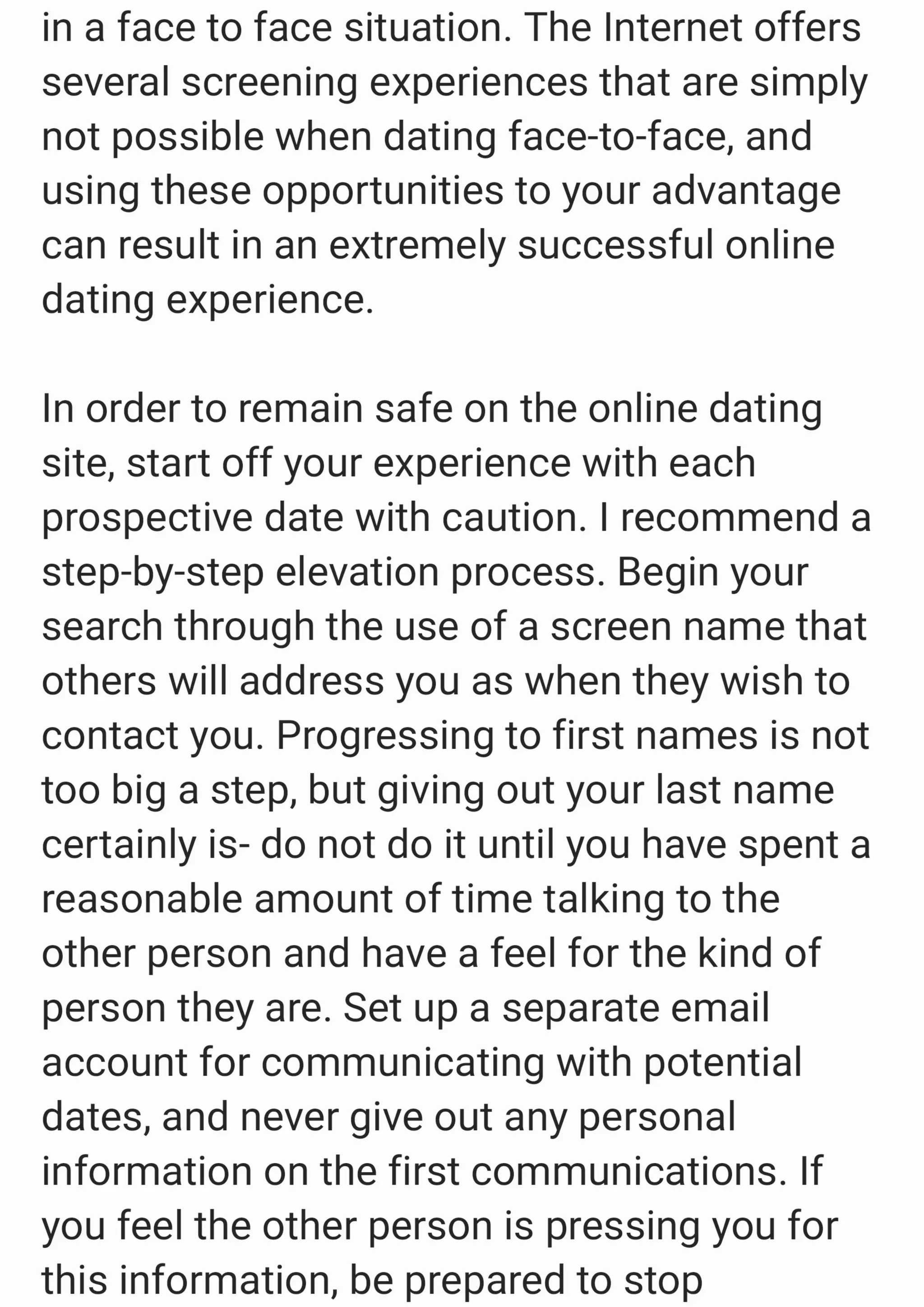 INTERNET DATING SAFETY TIPS | PDF
